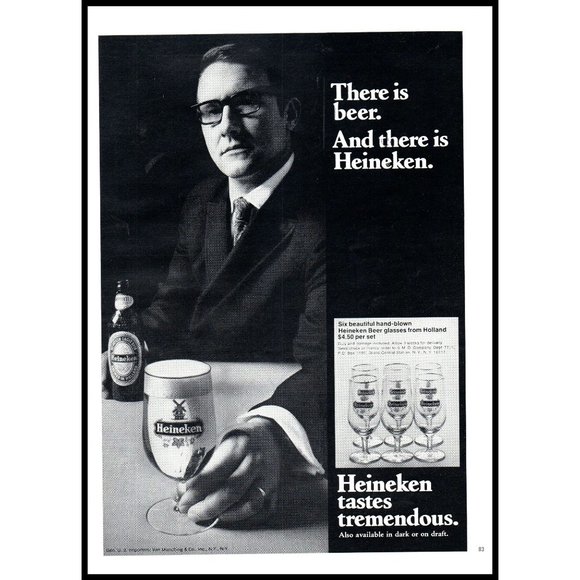 Heineken | Art | 971 Heineken Beer Vintage Print Ad Businessman Suit ...